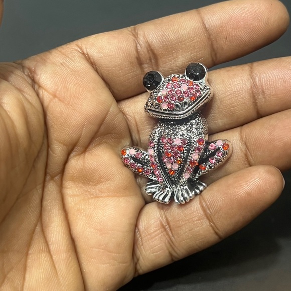 Jewelry | Sparkling Pink Frog Brooch | Poshmark